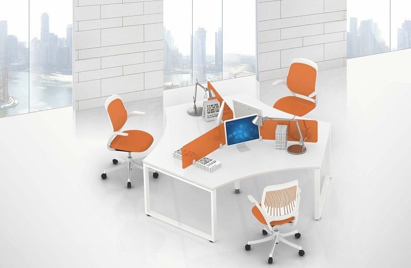 Full set modular 3 person office desk for work space workstation 3060 ...